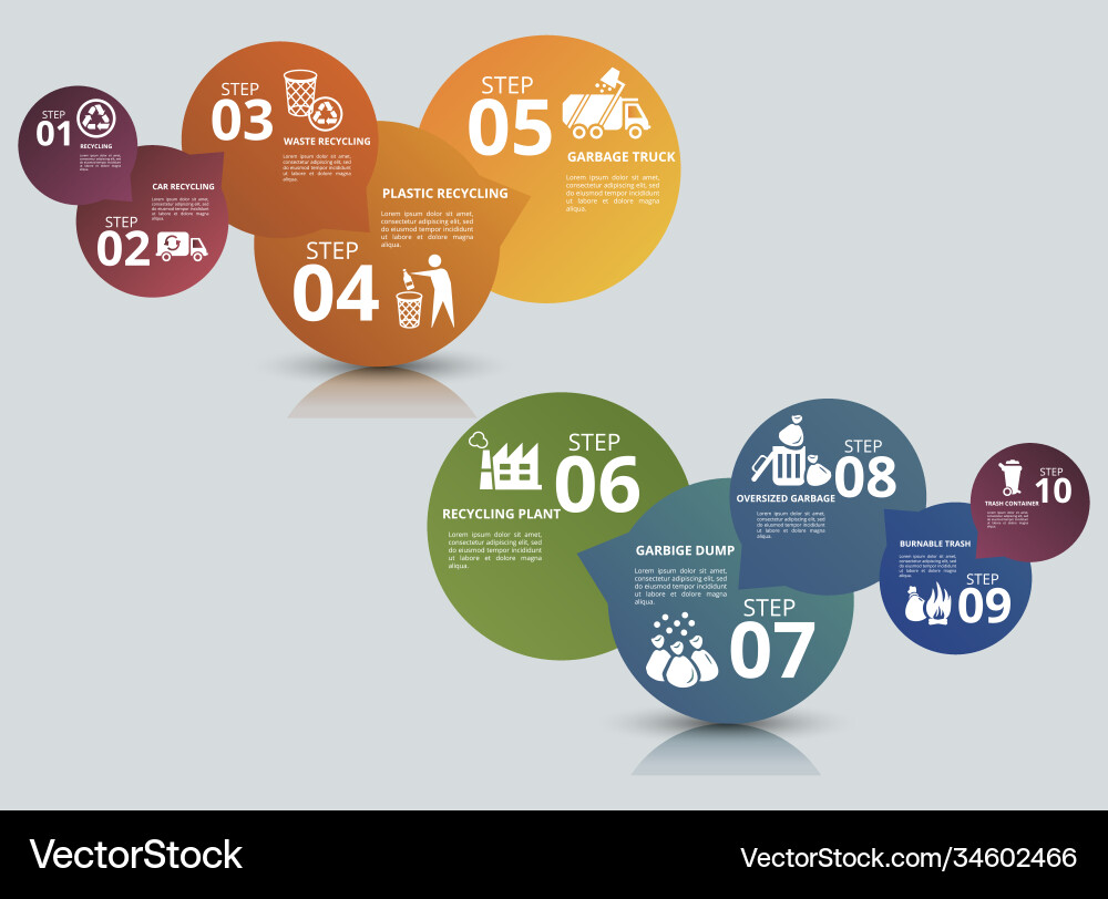 Infographic recycling template icons in different Vector Image