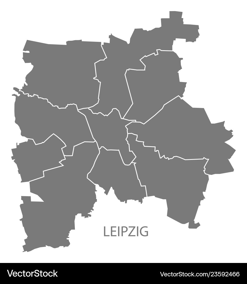 Leipzig city map with boroughs grey silhouette Vector Image