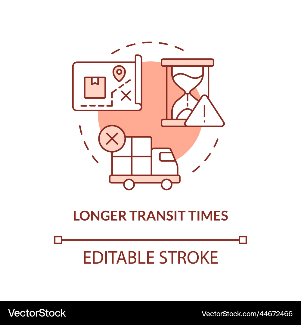 Long transit times terracotta concept icon Vector Image