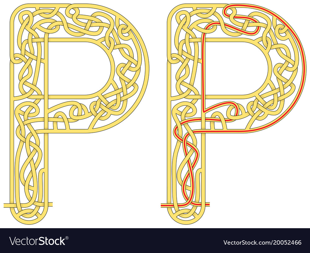 Maze letter p Royalty Free Vector Image - VectorStock