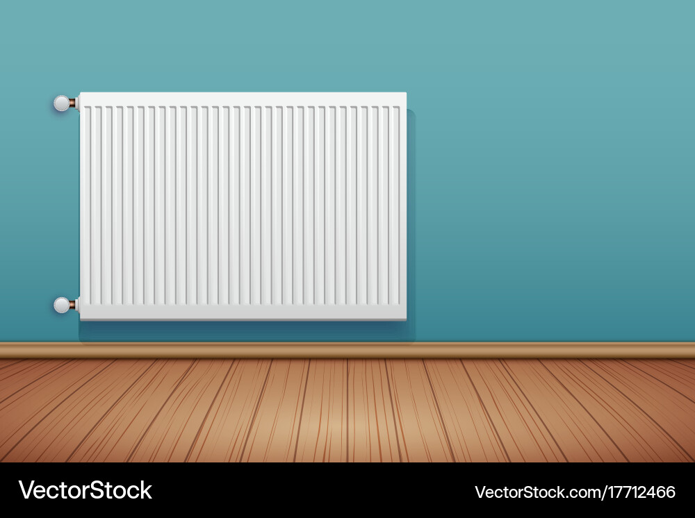 Metal heating radiator in room Royalty Free Vector Image