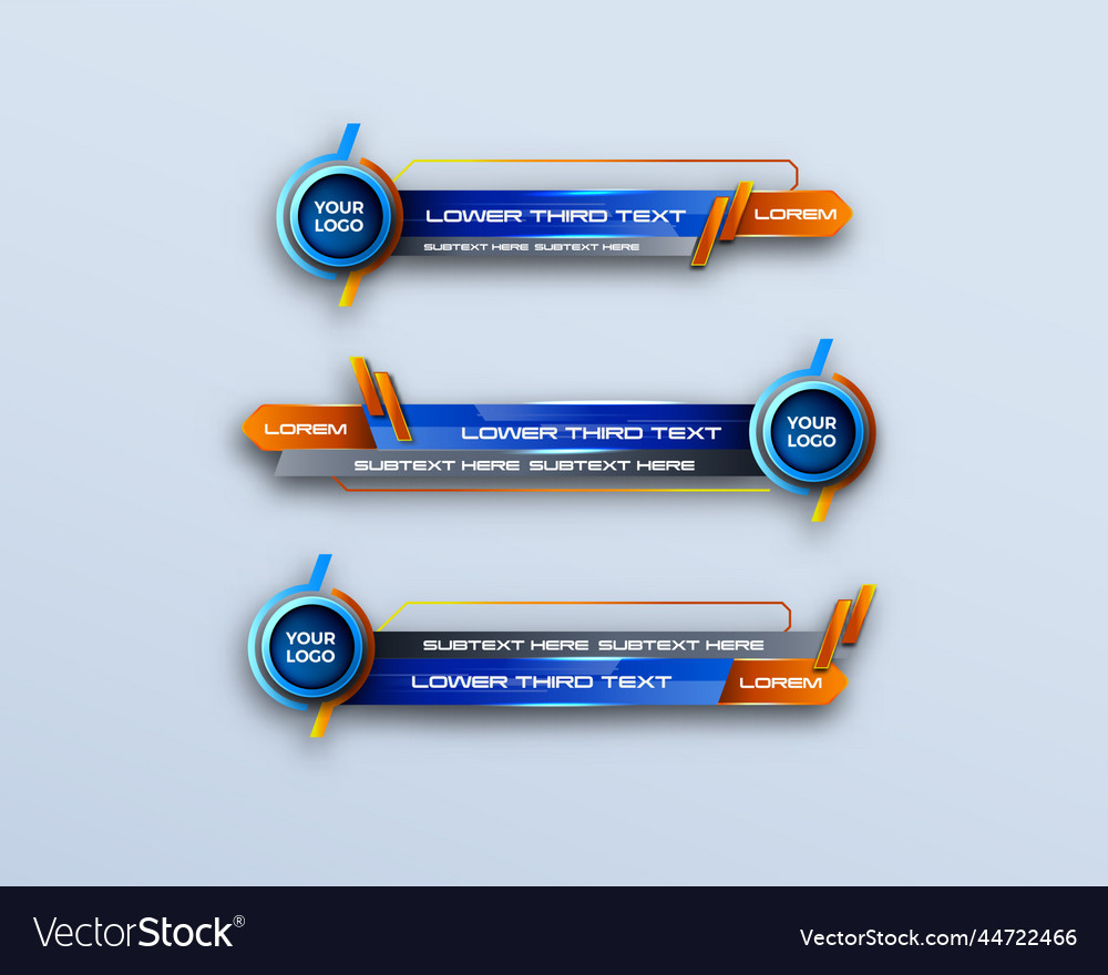 Modern lower third banner template design Vector Image Modern lower third banner template design Vector Image
