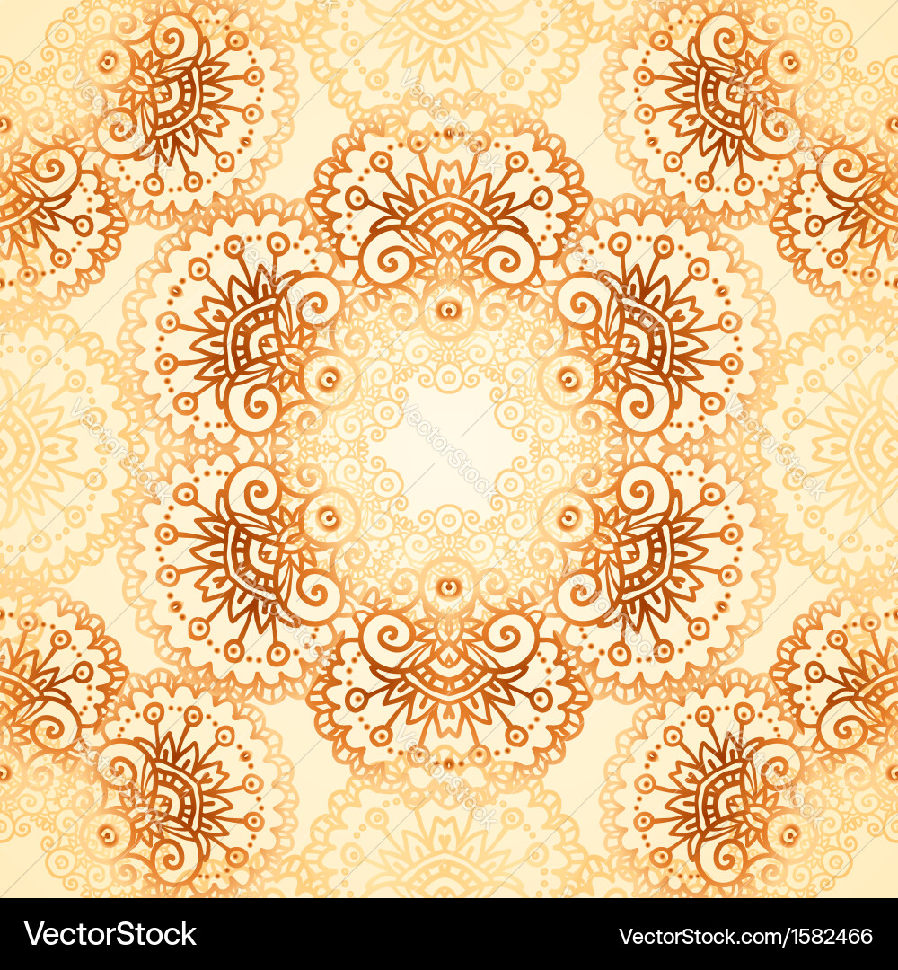 Ornate vintage circle pattern in mehndi style Vector Image