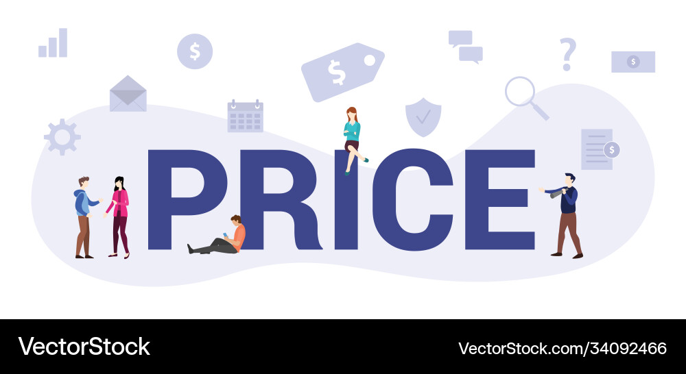 Price concept with modern big text or word Vector Image