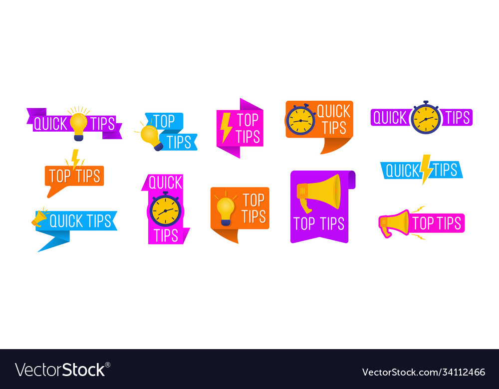 Quick tips message Royalty Free Vector Image - VectorStock