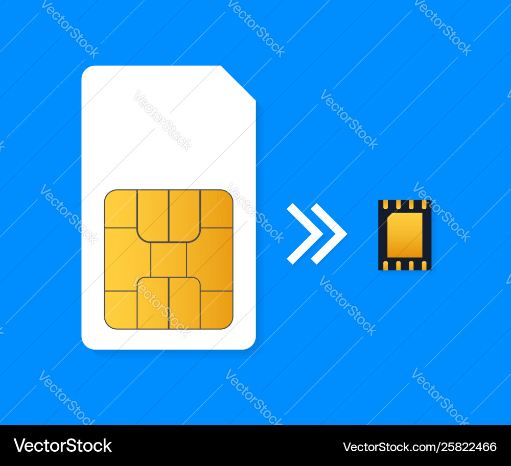 Sim card and esim embedded card icon symbol Vector Image
