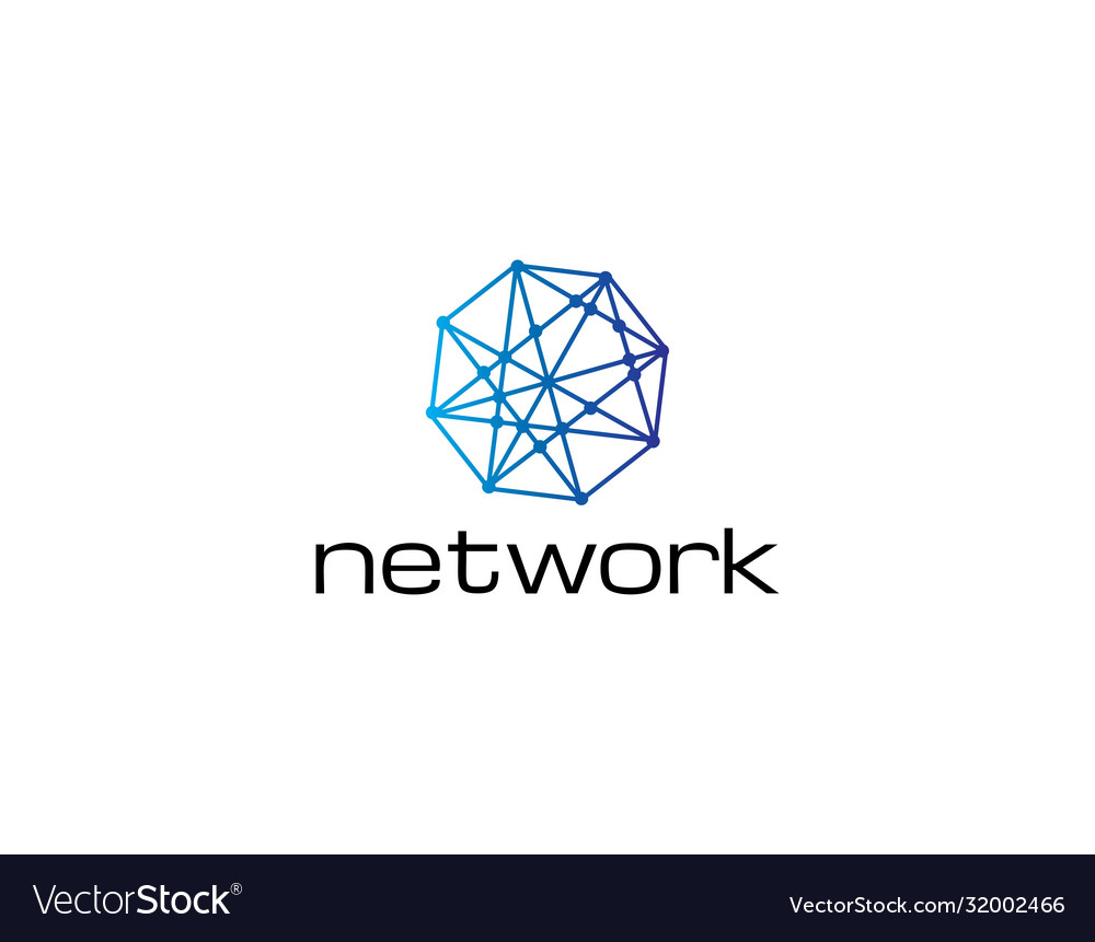Simple and lovely logo network technology Vector Image