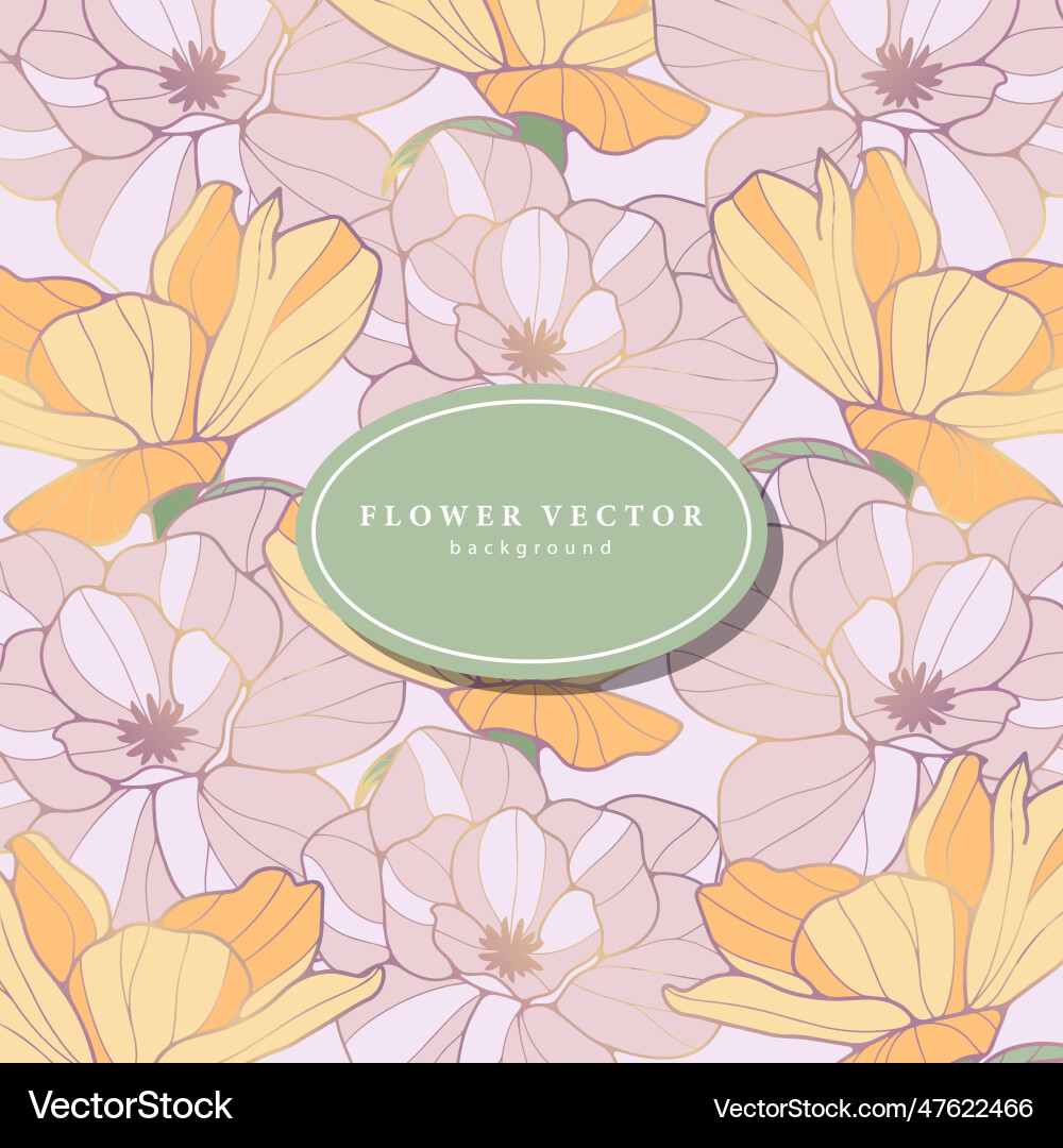 Square floral background with flowers Royalty Free Vector
