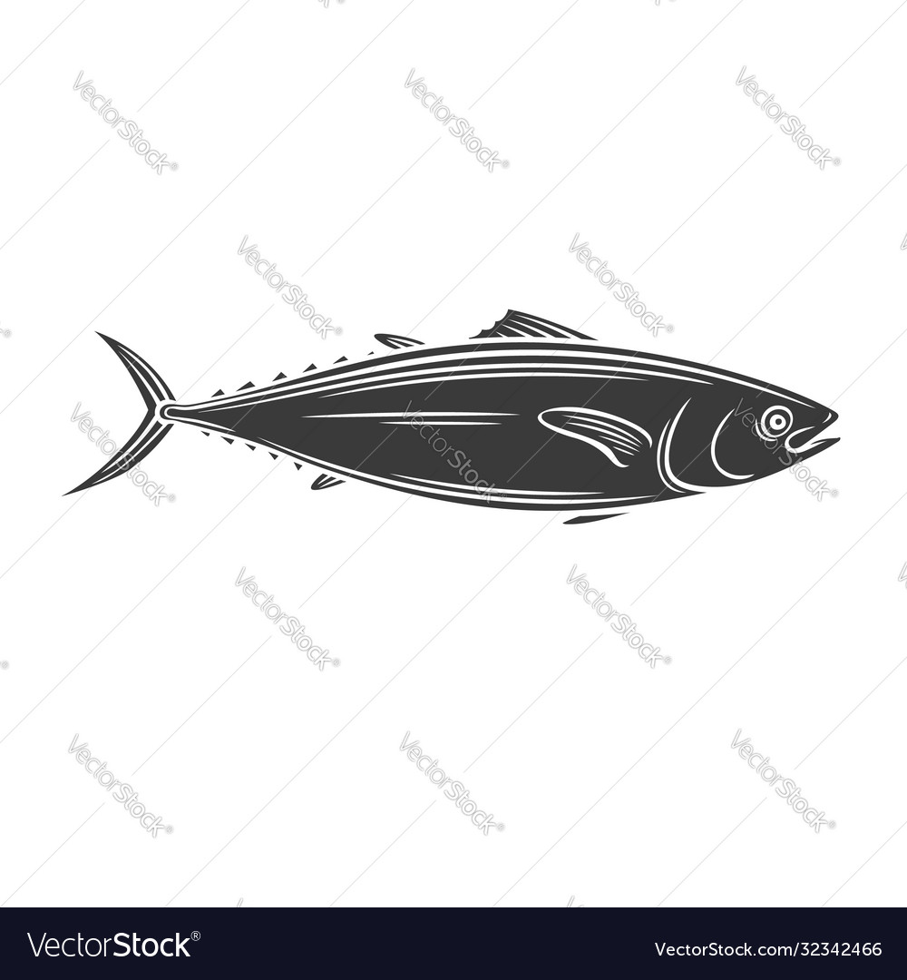 Tuna fish glyph icon Royalty Free Vector Image Tuna fish glyph icon Royalty Free Vector Image