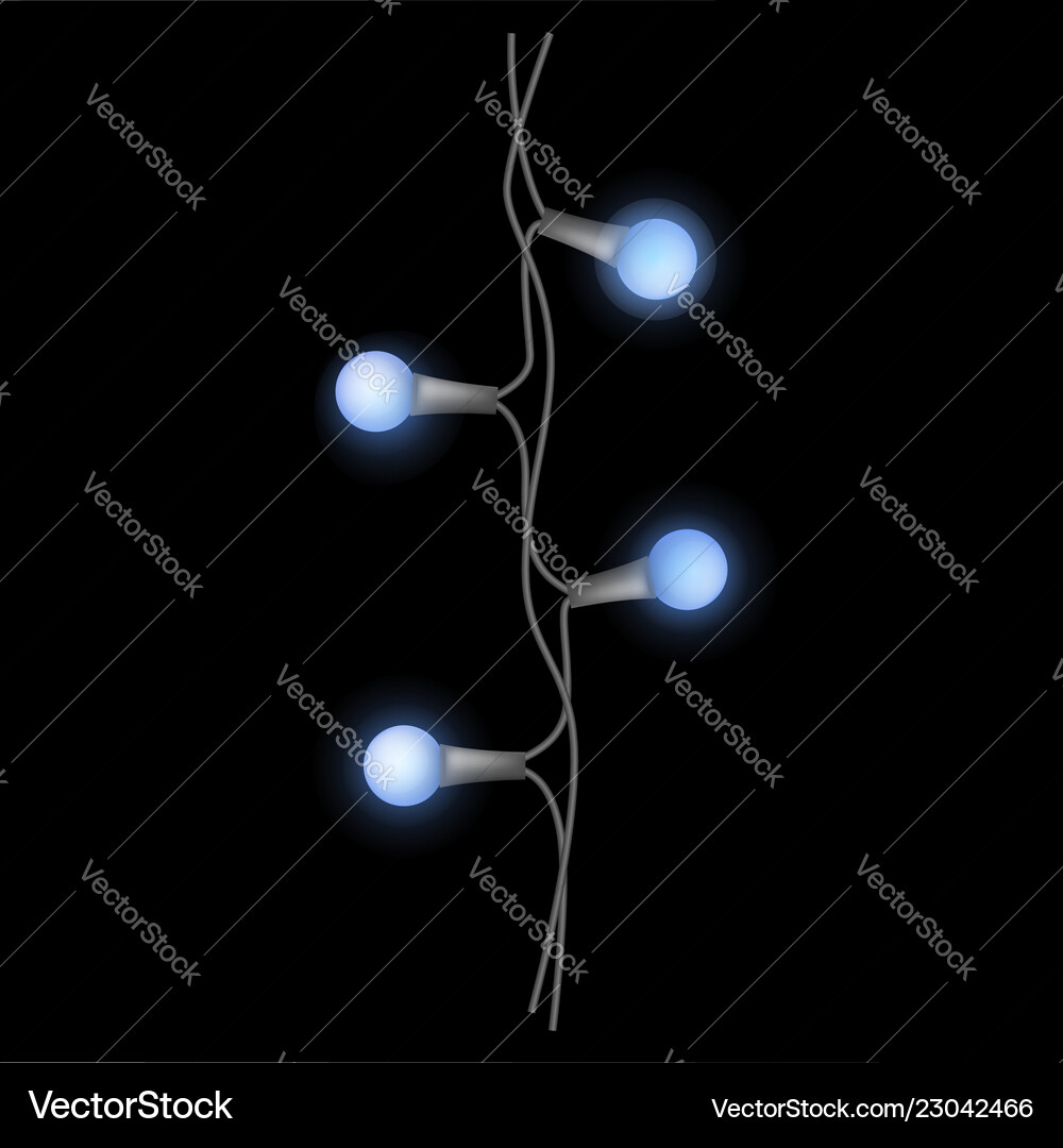 Xmas blue glow light icon realistic style Vector Image