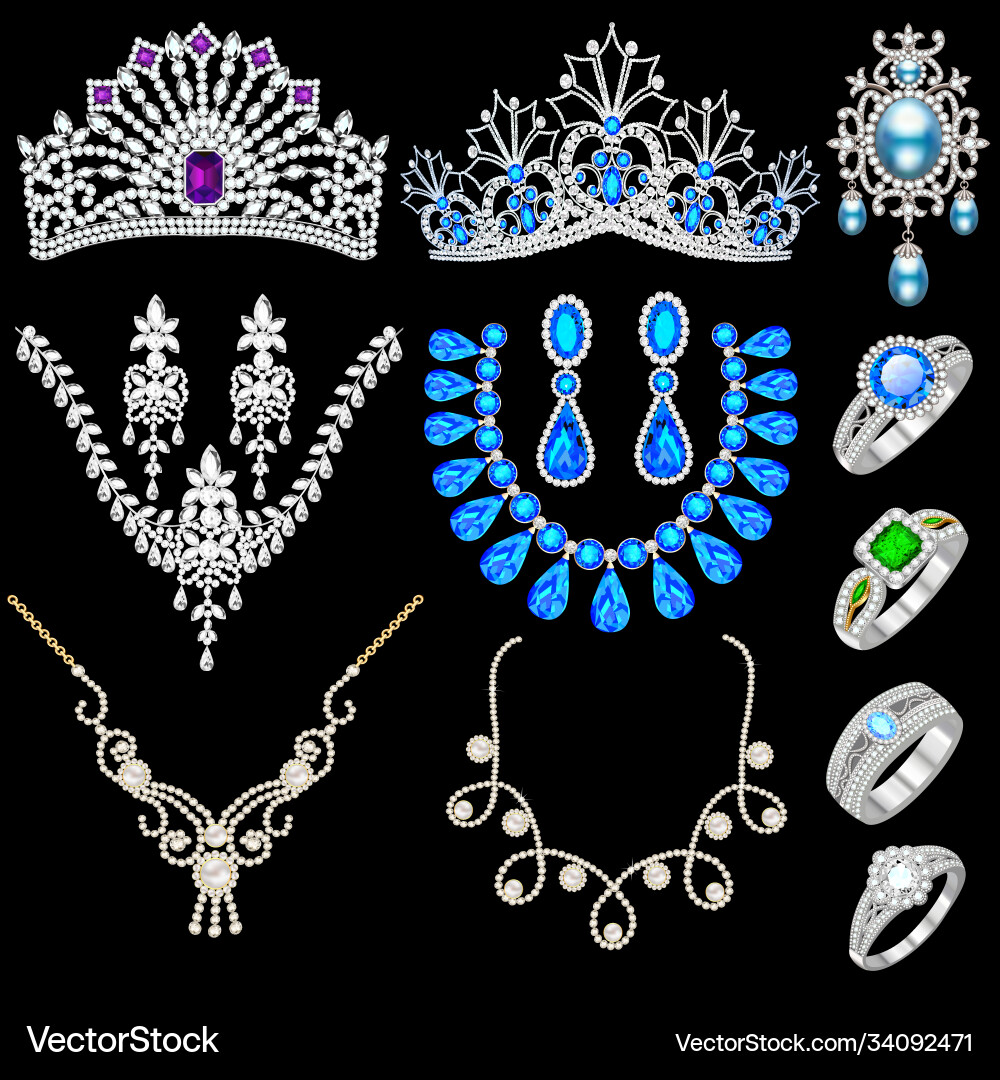 A jewelry set with chain with pendant Royalty Free Vector