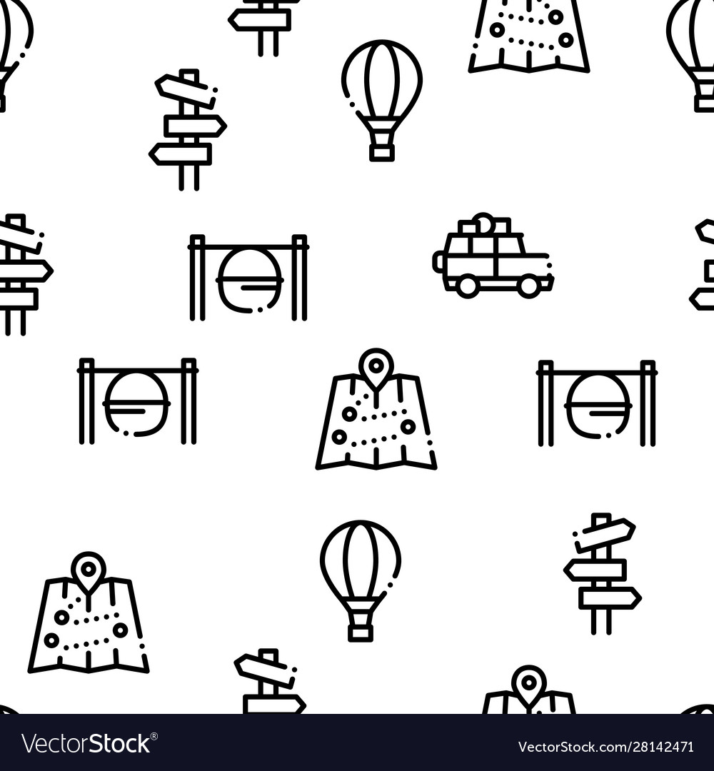 Adventure seamless pattern Royalty Free Vector Image