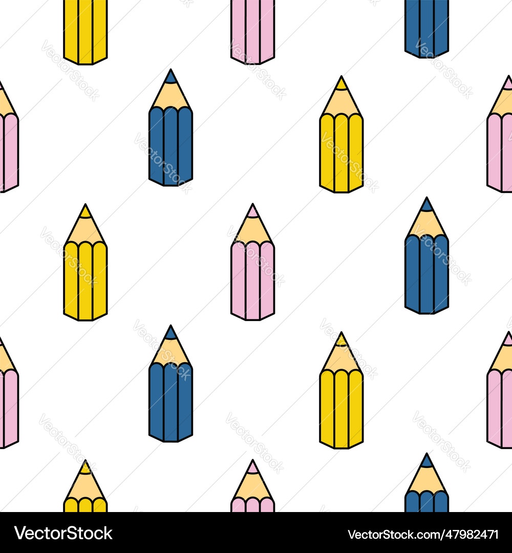 Back to school pencil pattern teachers day card Vector Image