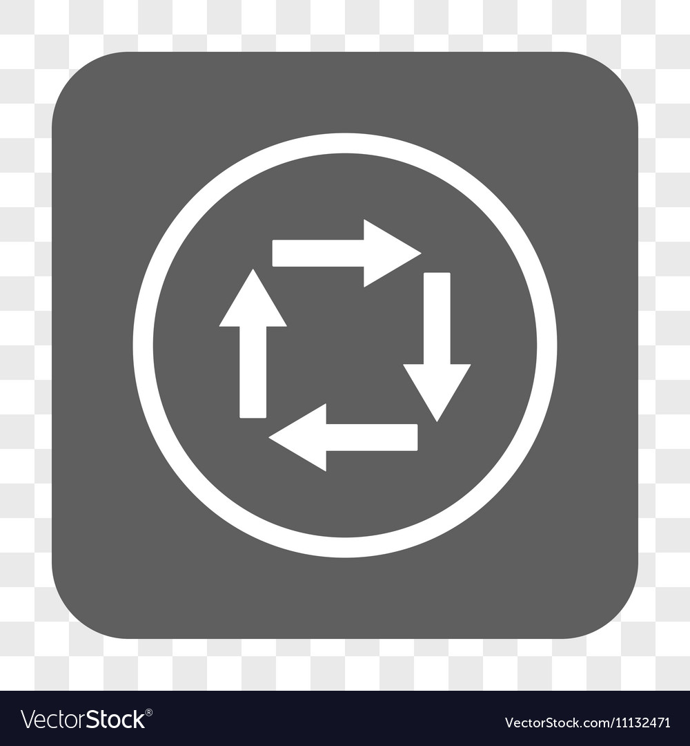 Circulation arrows rounded square button Vector Image