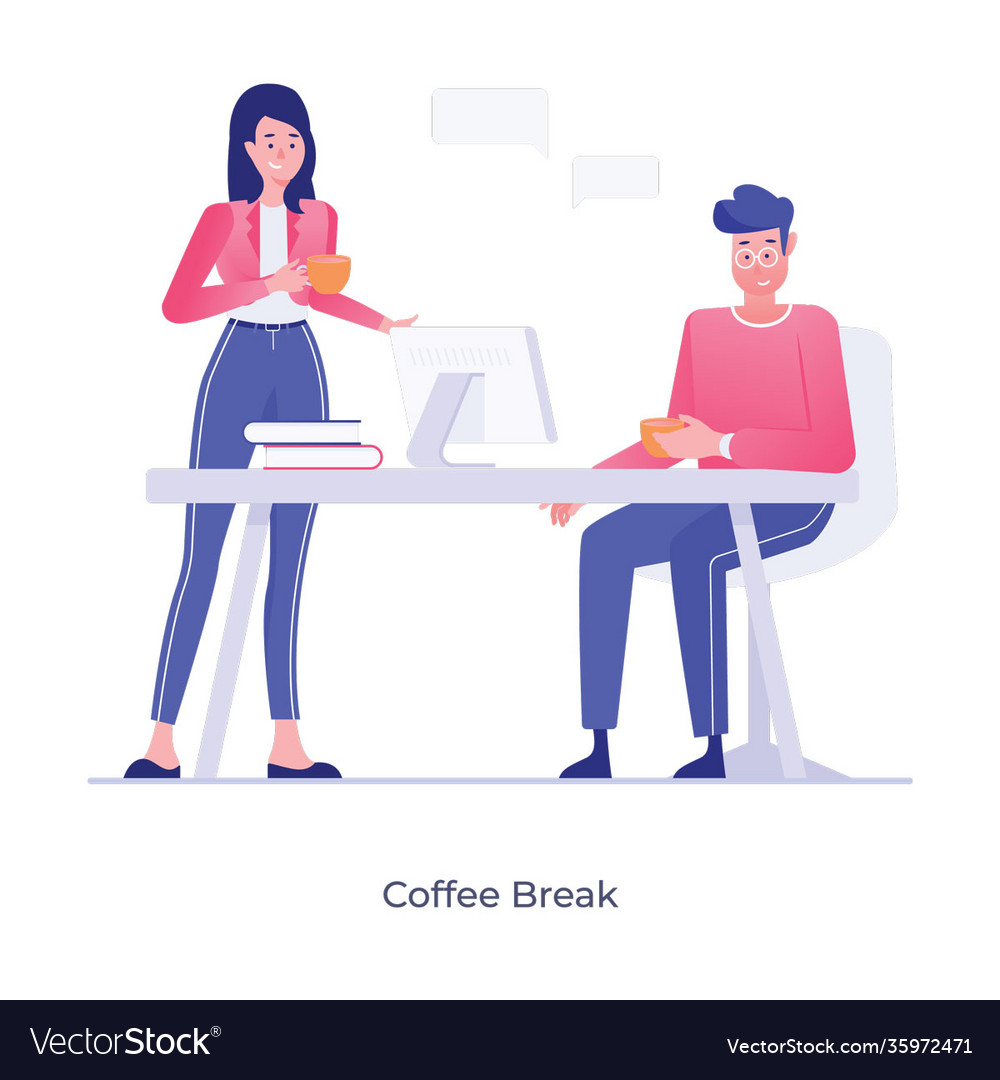 Coffee break Royalty Free Vector Image - VectorStock