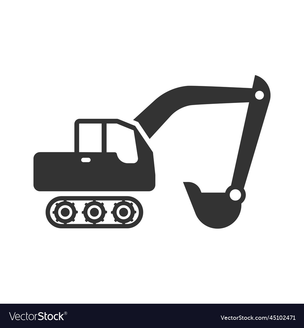 Excavator loader icon Royalty Free Vector Image