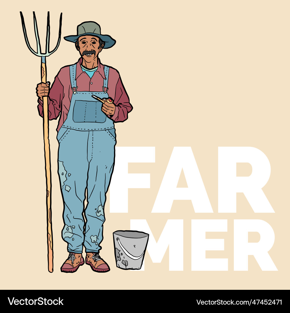 Farmer occupation Royalty Free Vector Image - VectorStock
