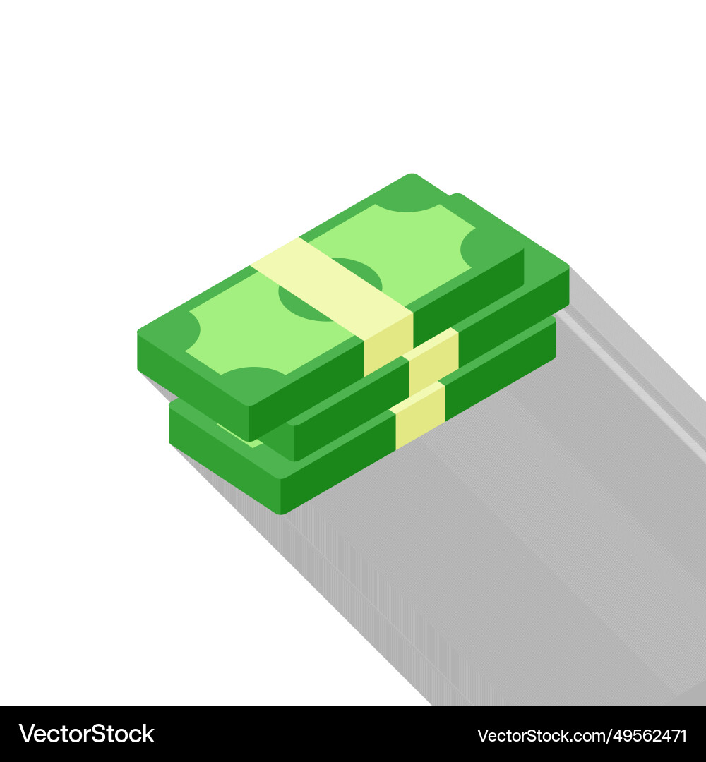 Flat icon of money stacks banknotes Royalty Free Vector