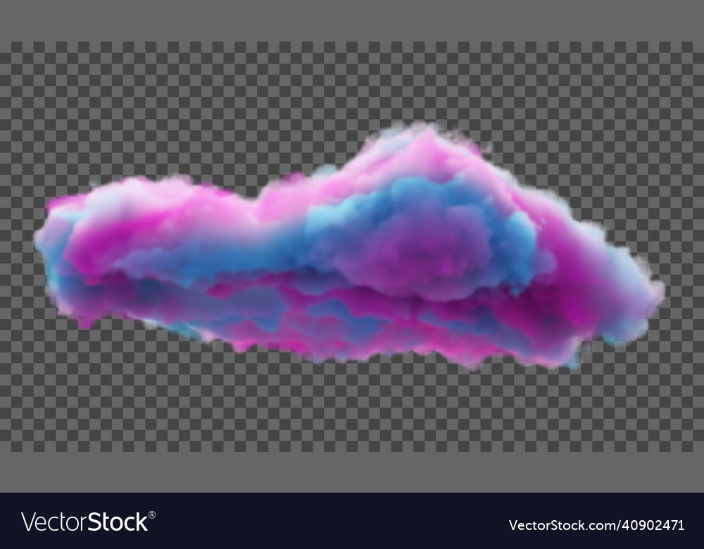 Fluffy multicolored cloud Royalty Free Vector Image