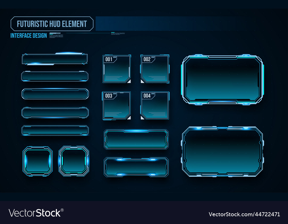 Futuristic frame hud element interface design Vector Image