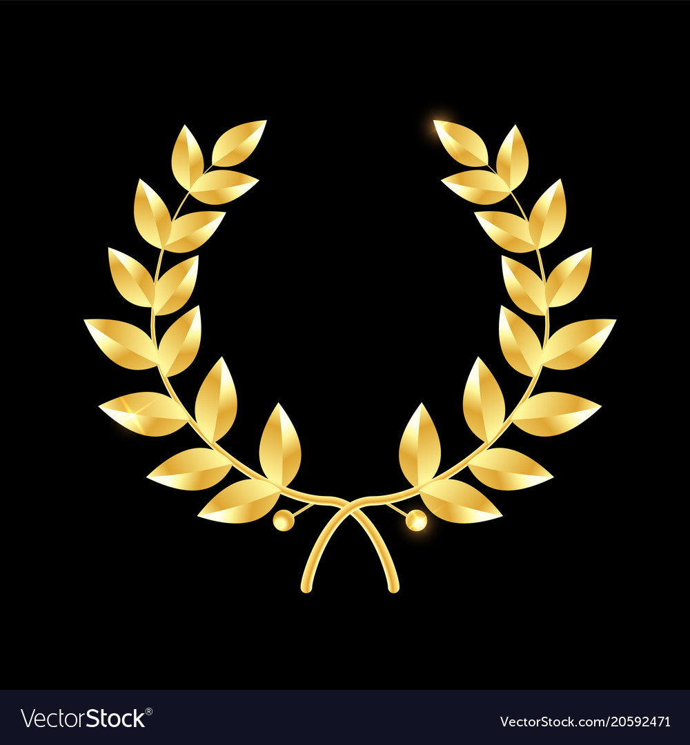 Gold laurel wreath symbol victory and Royalty Free Vector