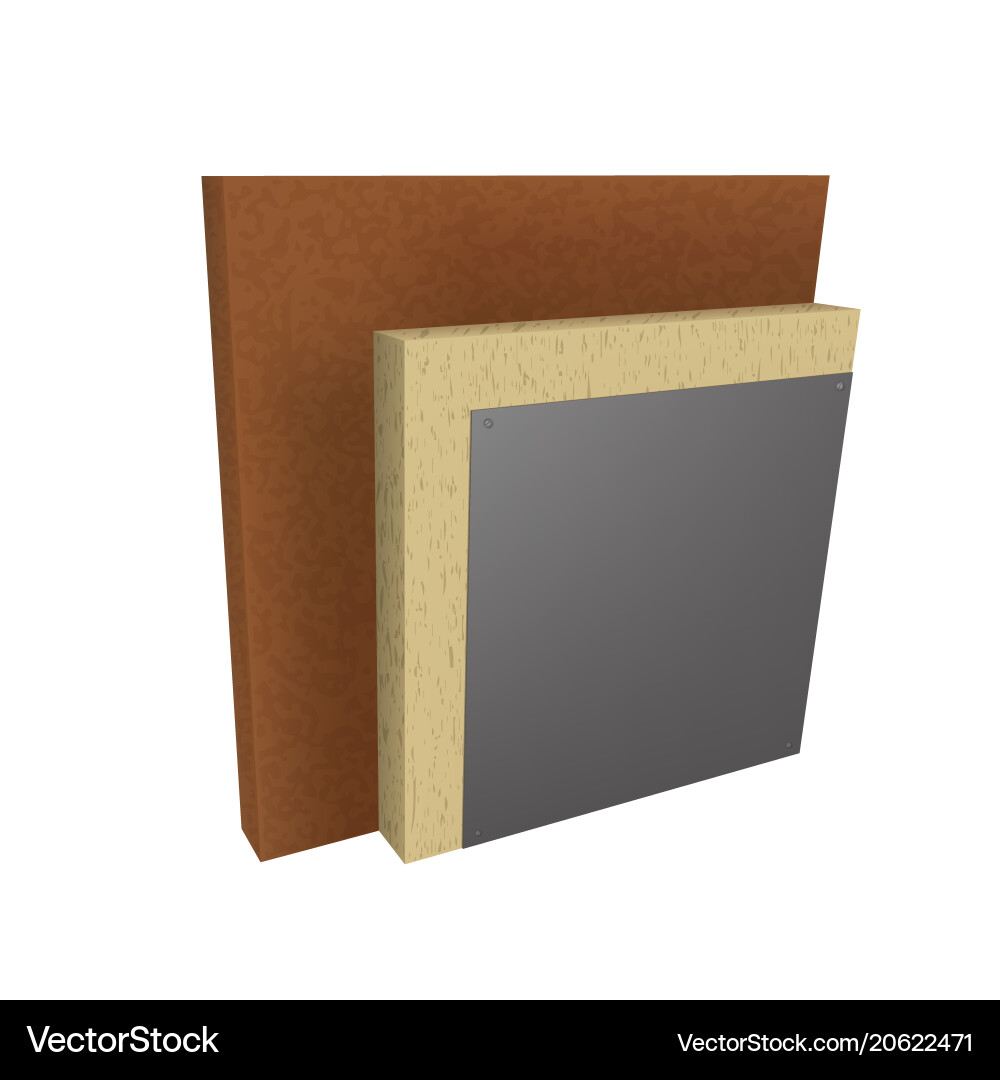 Layers scheme of thermal insulation the wall Vector Image