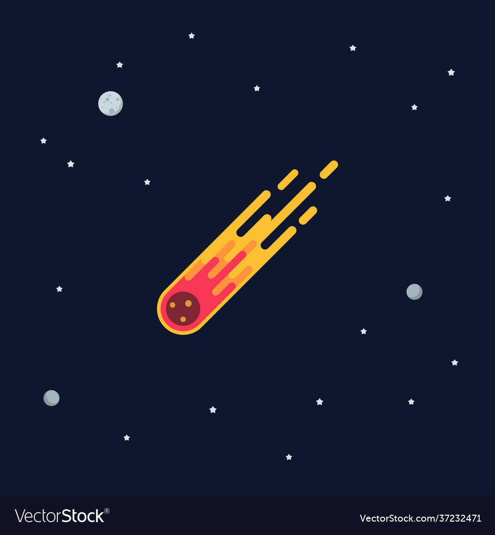 Meteorite on space background Royalty Free Vector Image