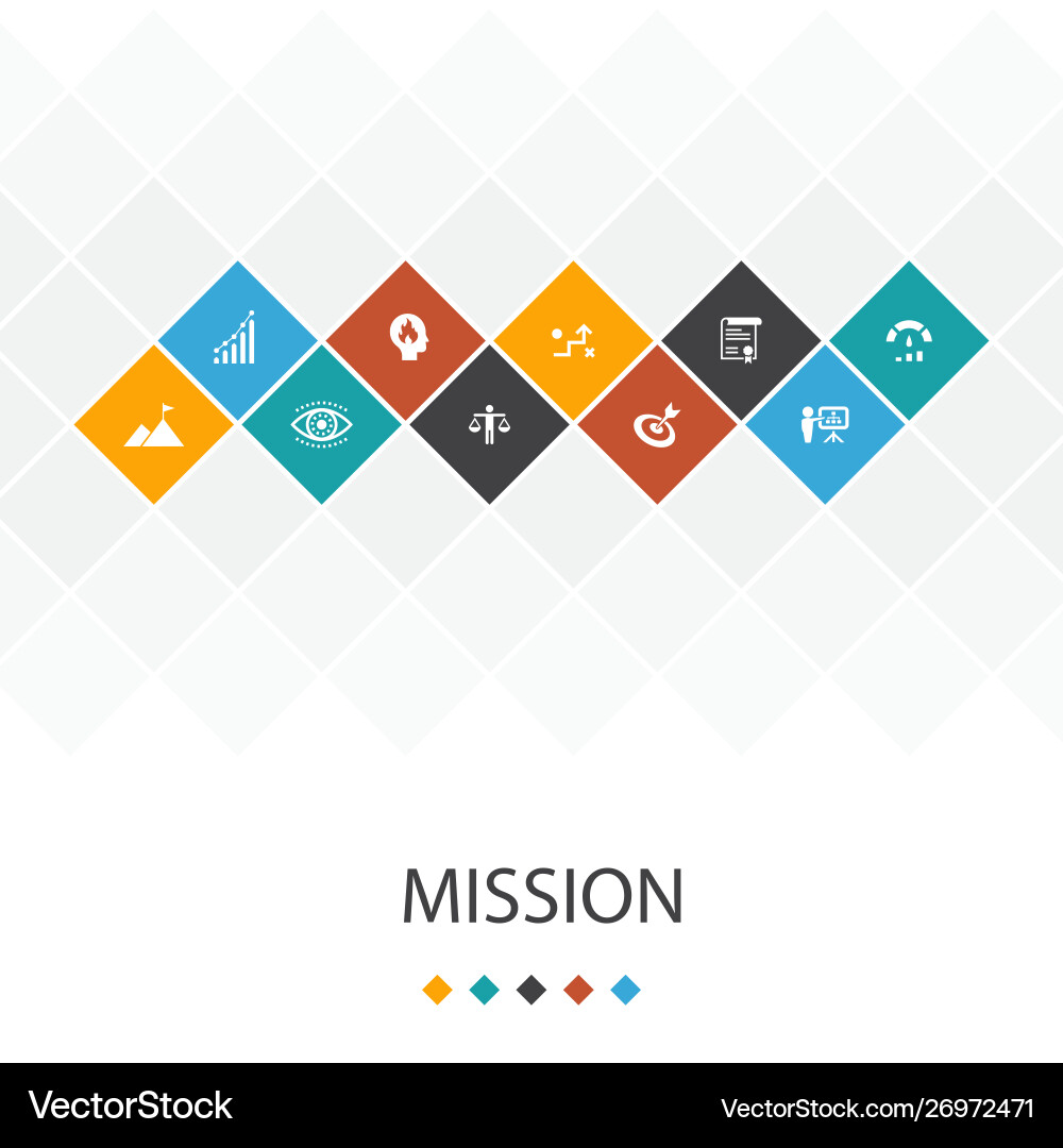 Mission trendy ui template infographics concept Vector Image
