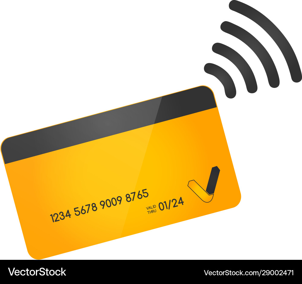 Nfc payment pos terminal confirms contactless Vector Image