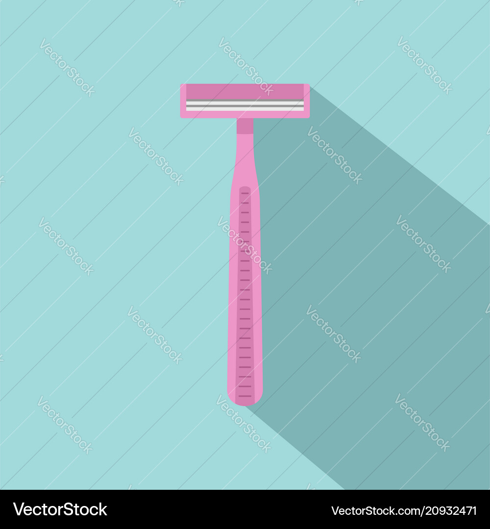 Pink woman razor icon flat style Royalty Free Vector Image