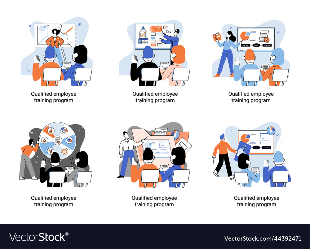 Qualified employee training program refresher Vector Image