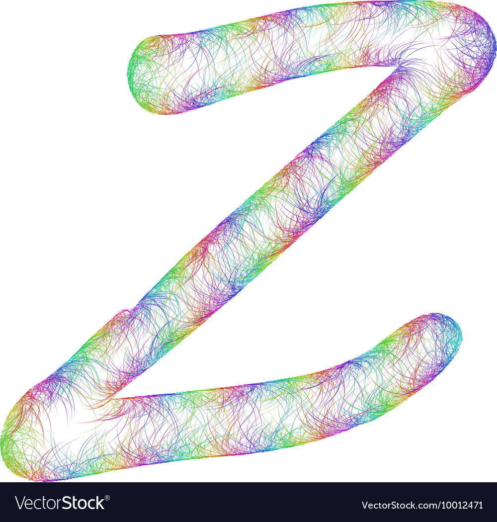 Rainbow Sketch Font Design Royalty Free Vector Image