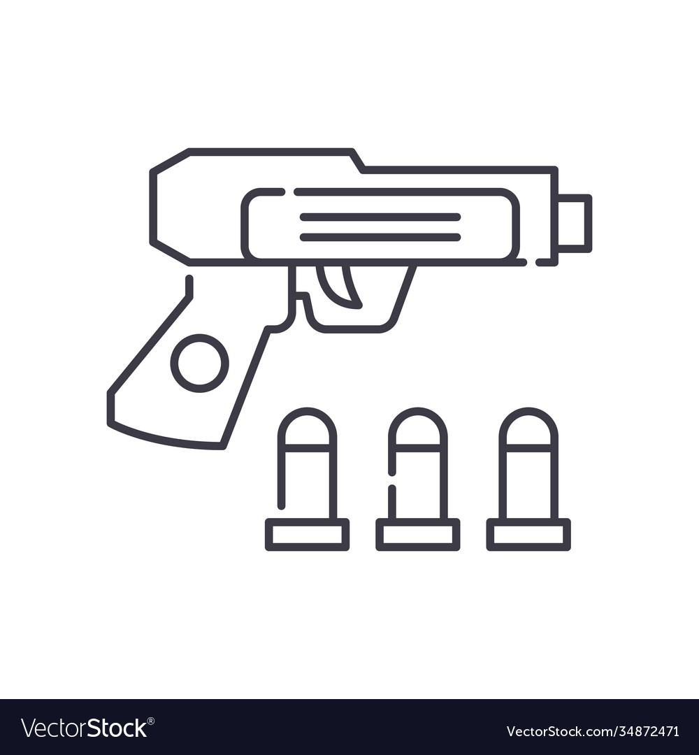 Shooting icon linear isolated thin Royalty Free Vector Image