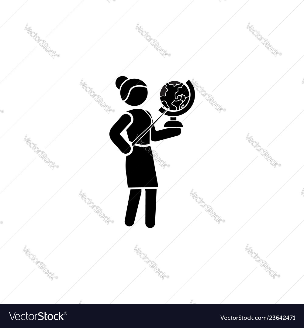 Teacher with the globe geography icon Royalty Free Vector