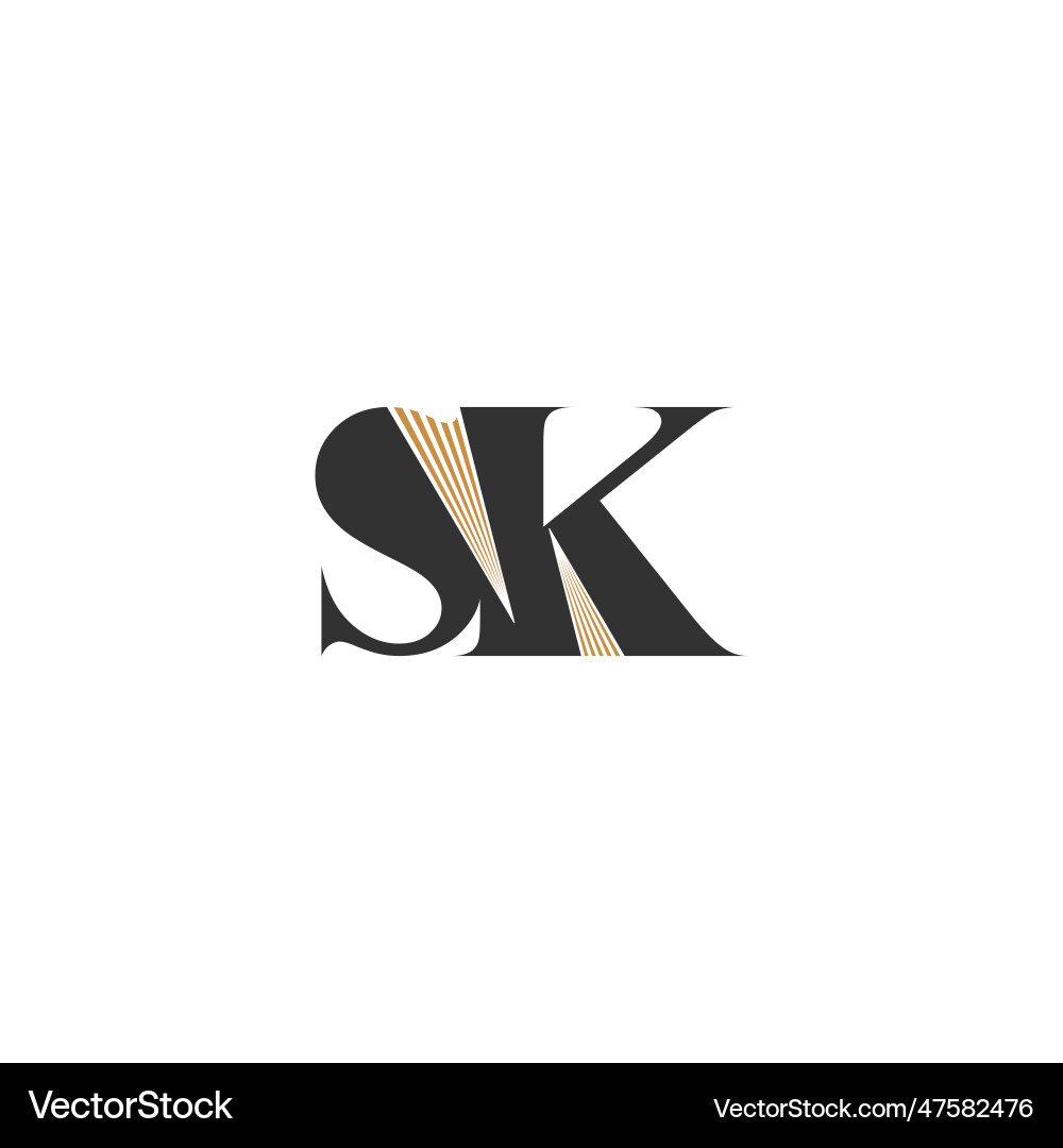 Alphabet letters monogram logo ks sk k Royalty Free Vector