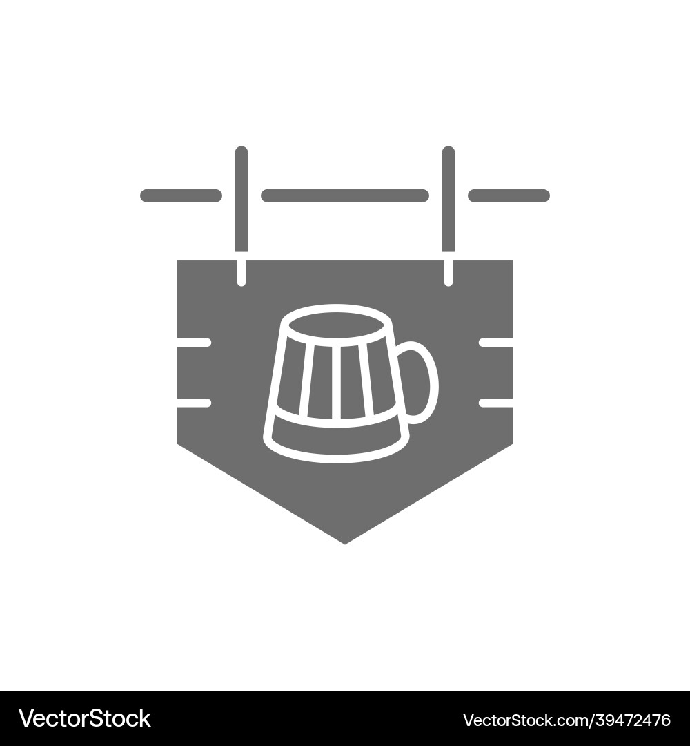 Bar signboard grey icon isolated on white Vector Image