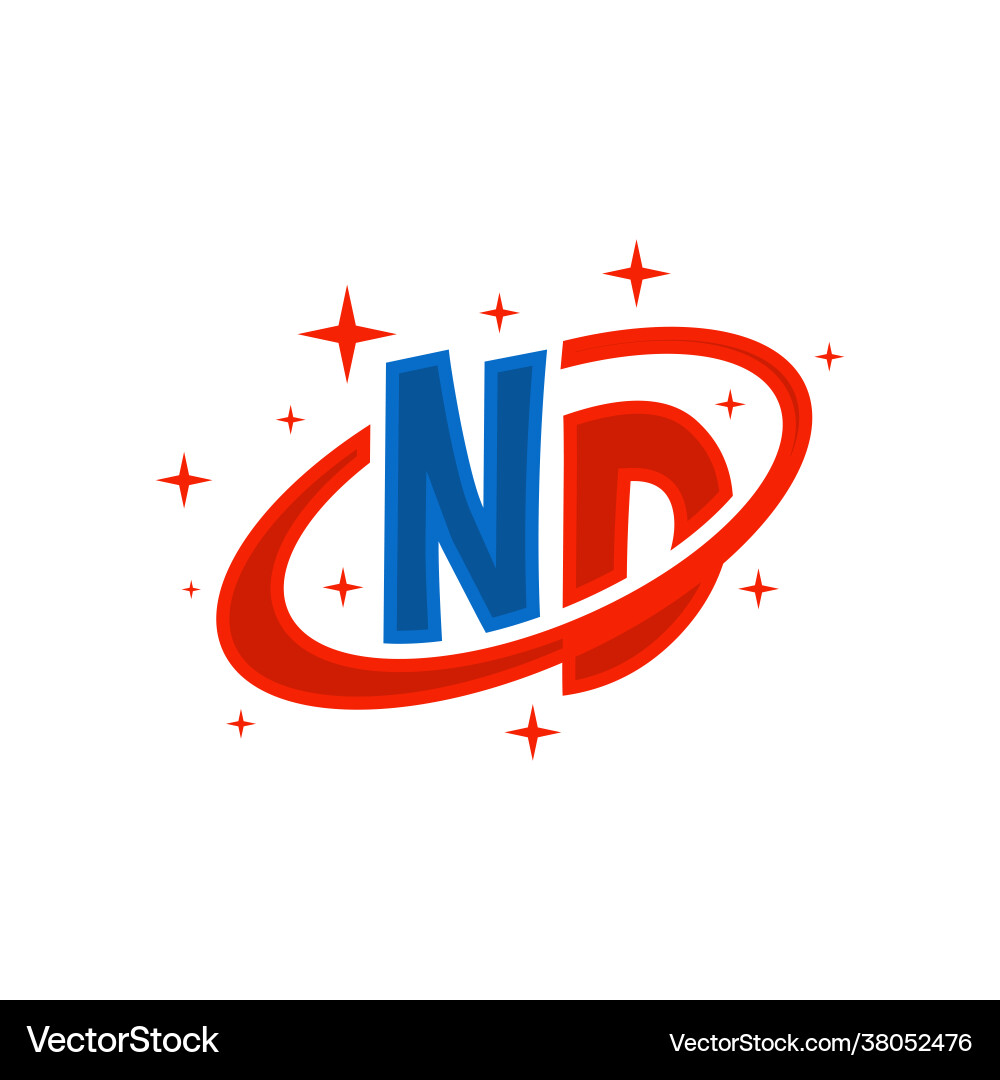 Business global logo with letter nd Royalty Free Vector