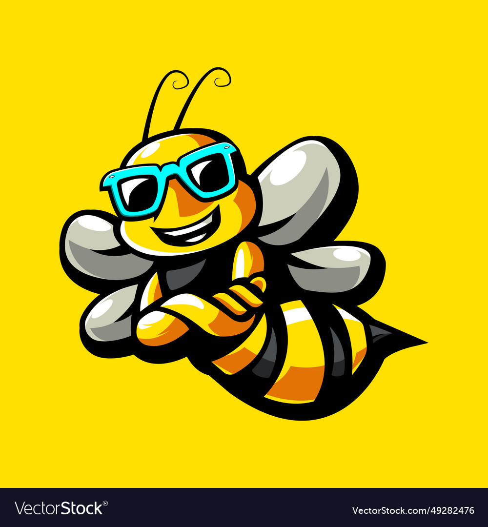 Cool bee Royalty Free Vector Image - VectorStock