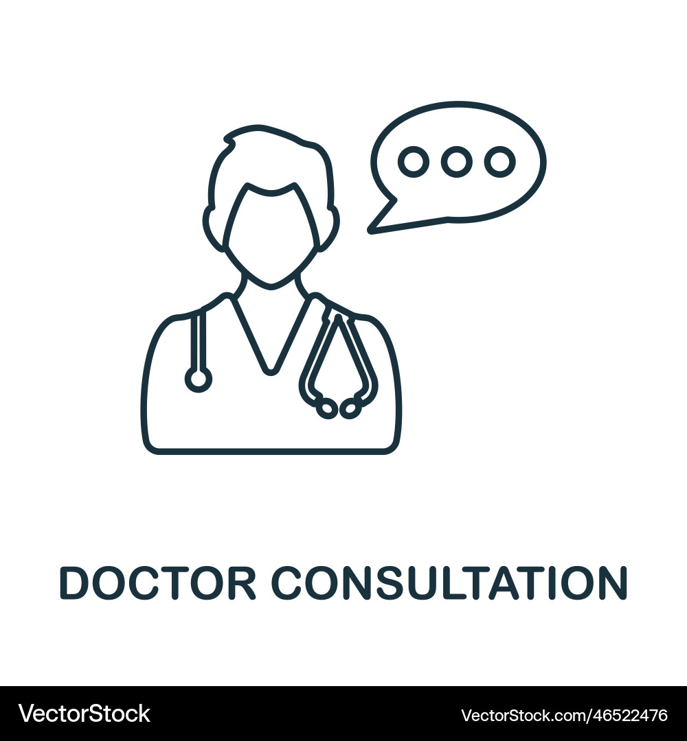 Doctor consultation line icon element sign from Vector Image