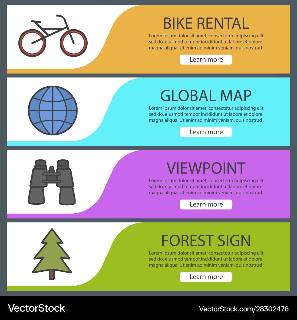 Outdoor recreation banner templates set Royalty Free Vector