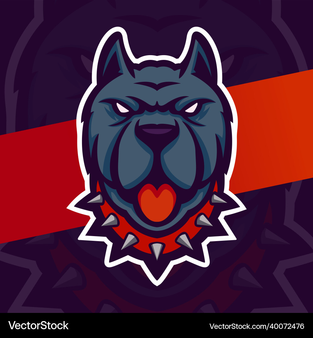 Pitbull dog head mascot logo designs character Vector Image