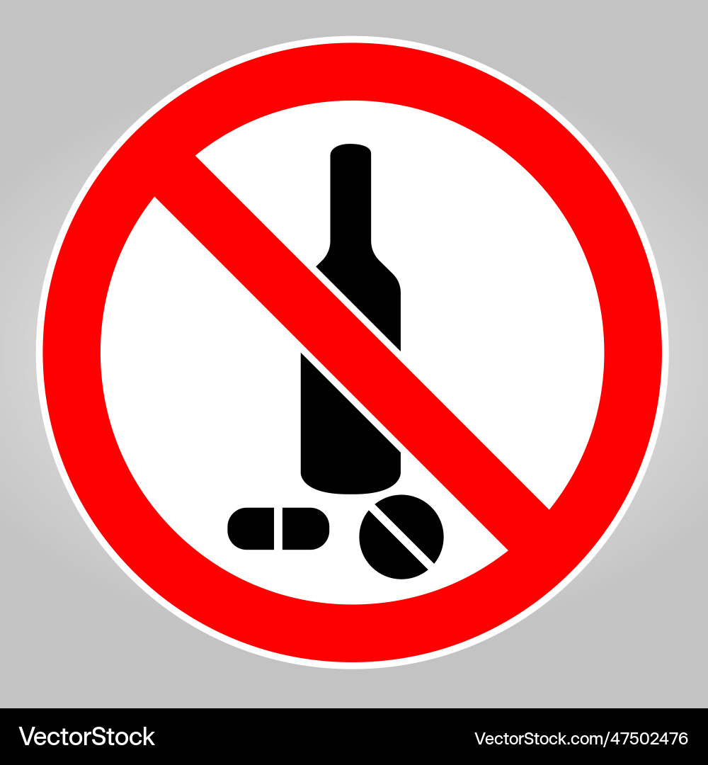 Prohibited drug symbol sign Royalty Free Vector Image