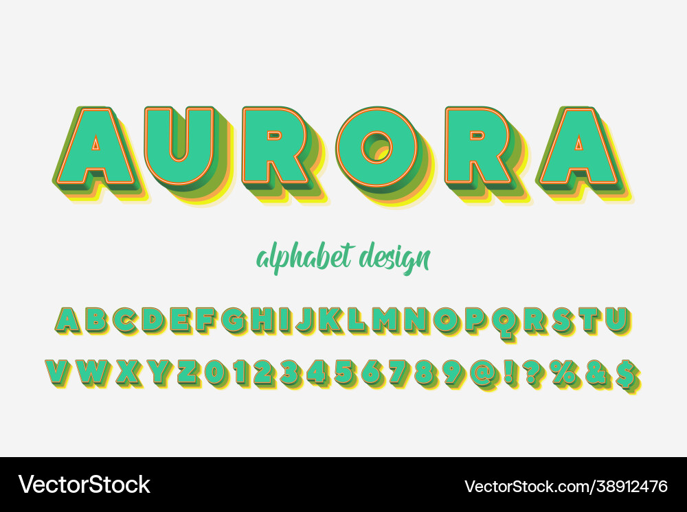 Typography alphabet font letters and numbers Vector Image