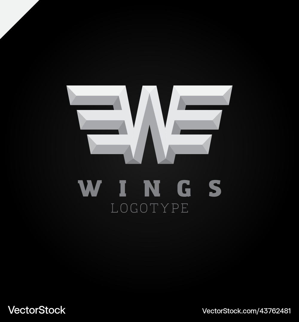 Abstract wings and letter w logo template Vector Image