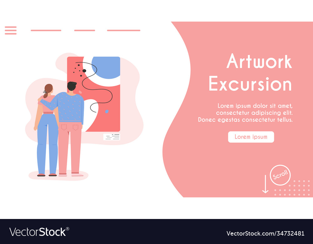 Banner artwork excursion concept Royalty Free Vector Image