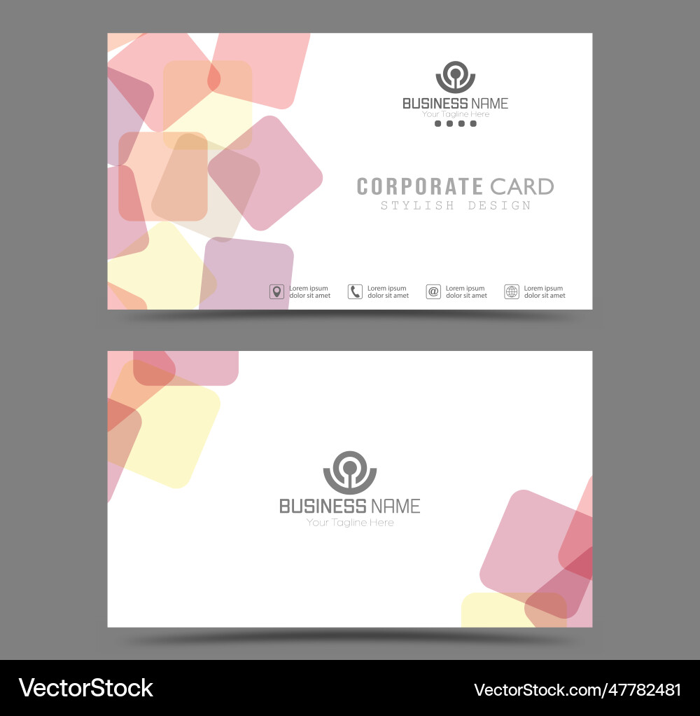 Business card double-sided card design Royalty Free Vector