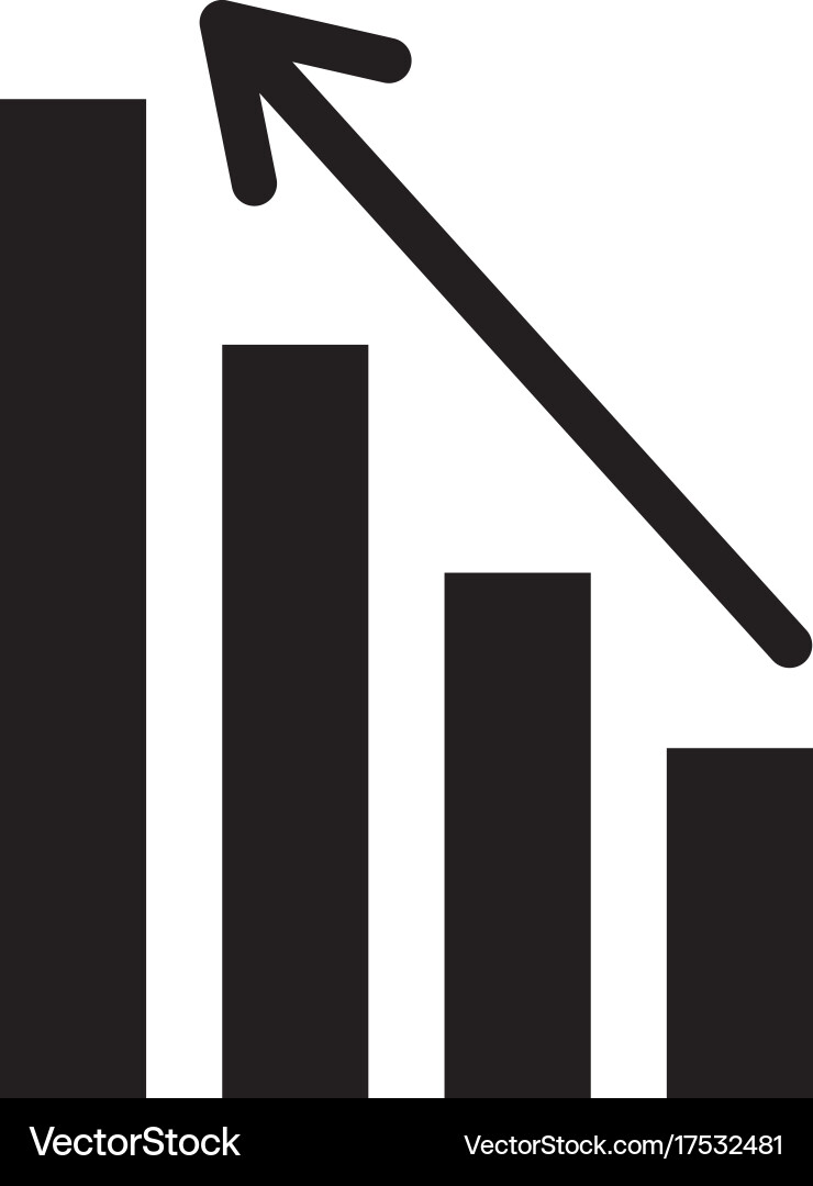 Business graph with arrow financial stock data Vector Image