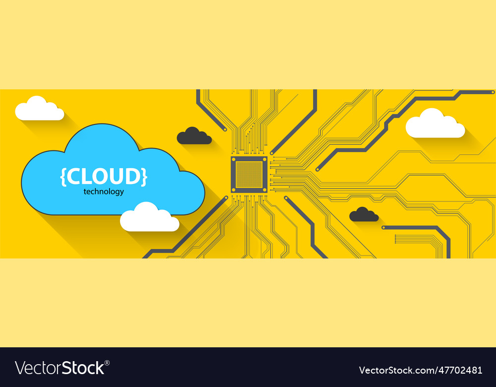 Cloud storage technology integrated digital web Vector Image