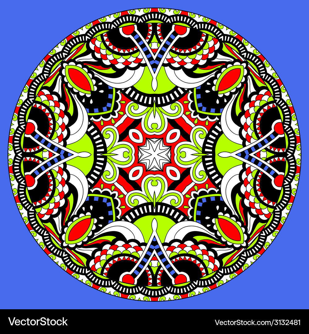 Decorative design of circle dish template round Vector Image