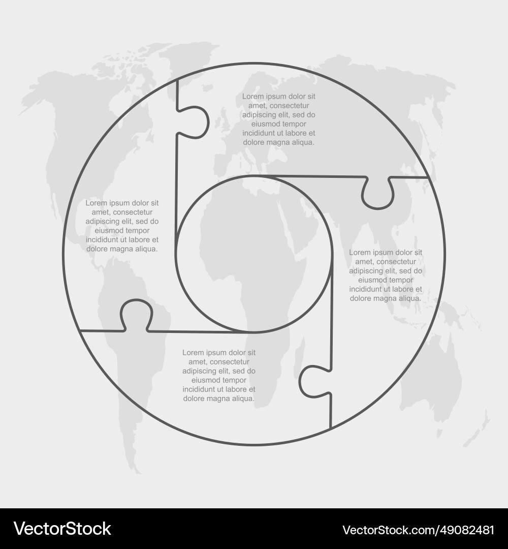 Diagram infographic for 4 steps circle puzzle Vector Image